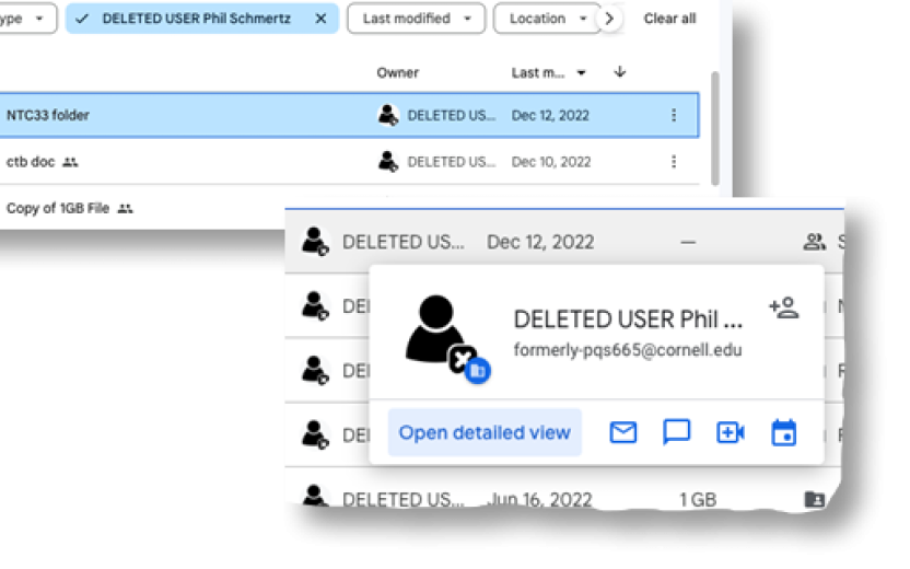 Check for Google Files Shared By Someone Who Has Left | IT@Cornell